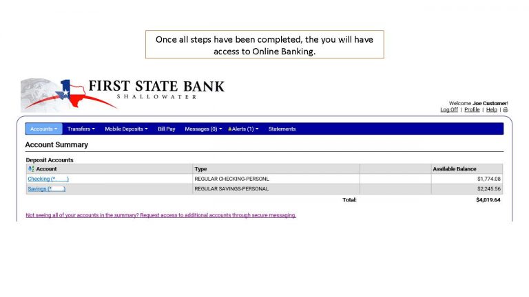 Online Banking Help - First State Bank Shallowater